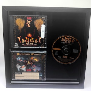 Diablo 2 Framed Video Game Shadowbox W/ Case Inlays Discs Retro PC Wall ...