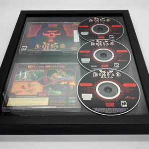 Diablo 2 Framed Video Game Shadowbox W/ Case Inlays Discs Retro PC Wall ...