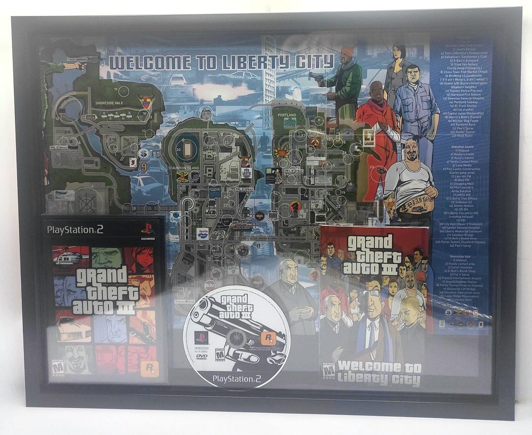 Grand Theft Auto 3 GTA Playstation PS2 - Cover, Disc, Manual, Map ...