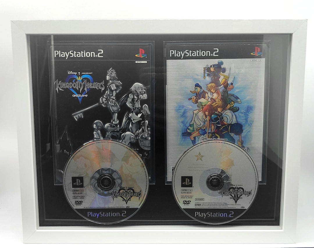 Kingdom Hearts 1 and 2 PS2 Framed Video Game Shadowbox W/ Case Inlays ...