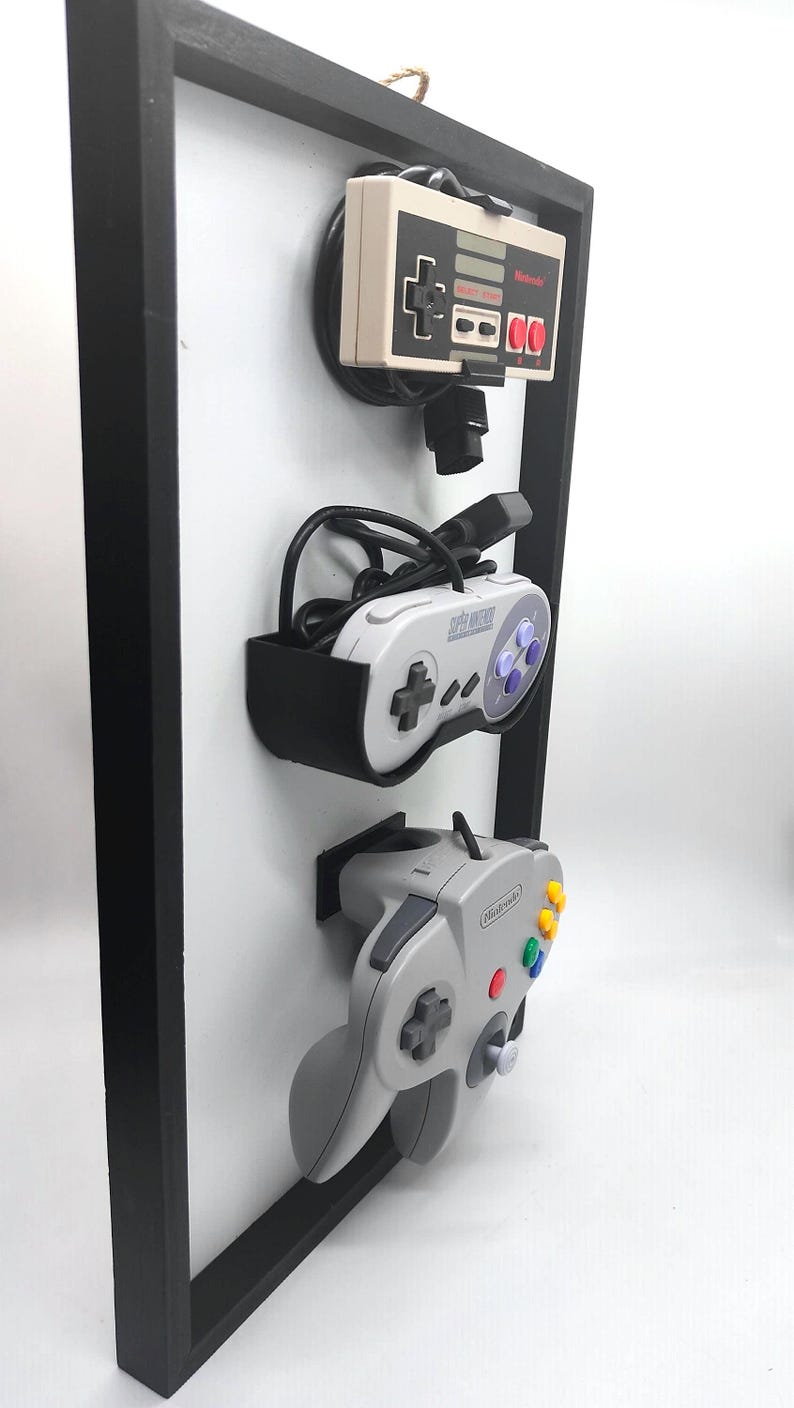 Nintendo OEM NES SNES N64 Game Controller Mounted Frame Retro Video ...