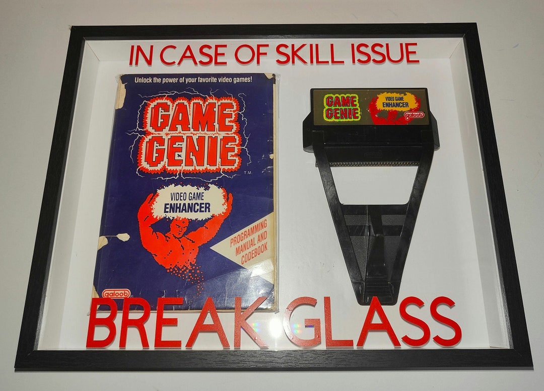In Case of Skill Issue Break Glass Nintendo NES Game Genie and Manual ...