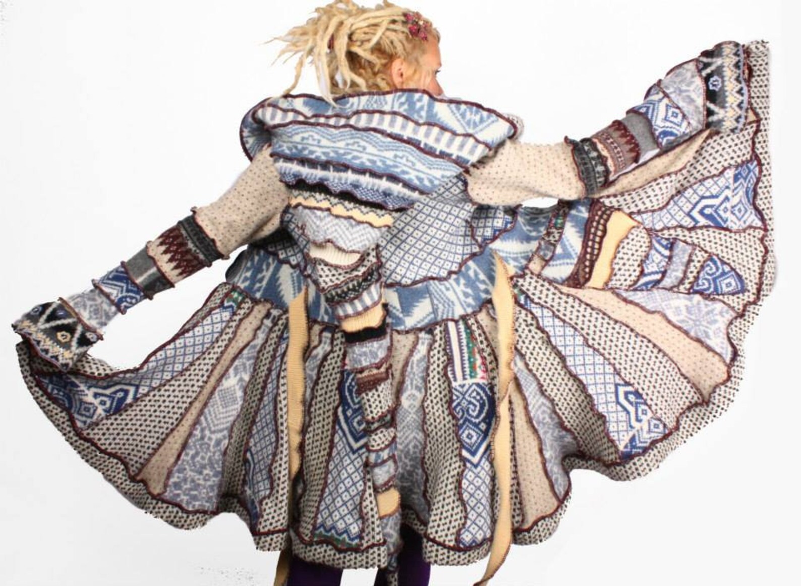 Upcycled Coat Tutorial Rainbow Sweater Coat by Katwise | Etsy