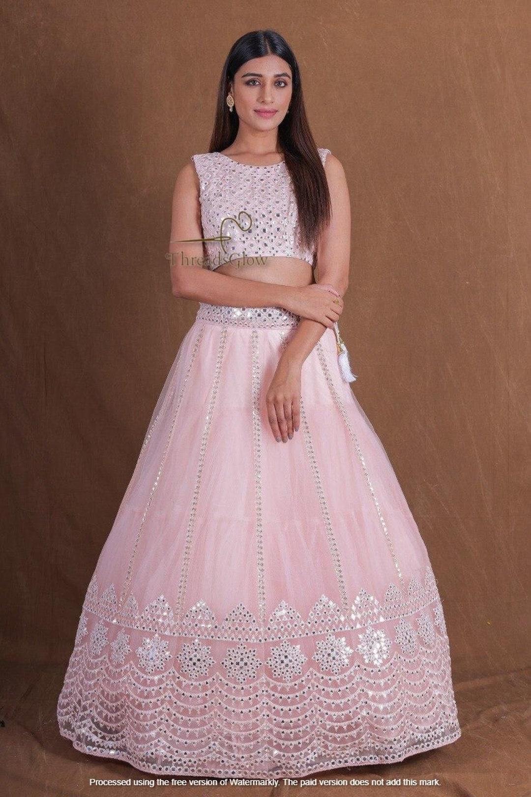 Designer Lehenga Pink Floral Lehenga Choli for Women Bridesmaids ...