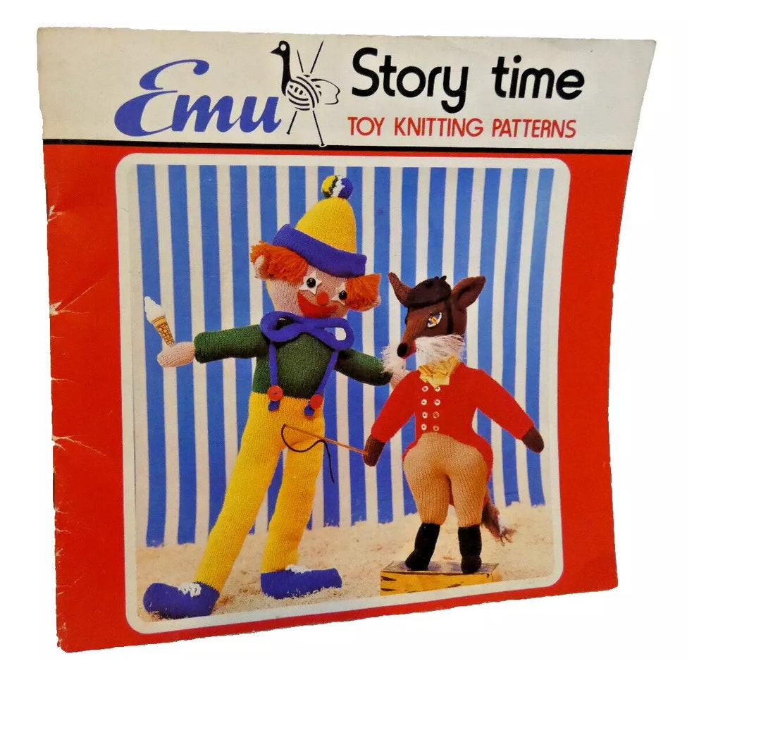 Pattern Book Emu Story Time DIY Toys Knitting Patterns Clown Pig Rabbit ...