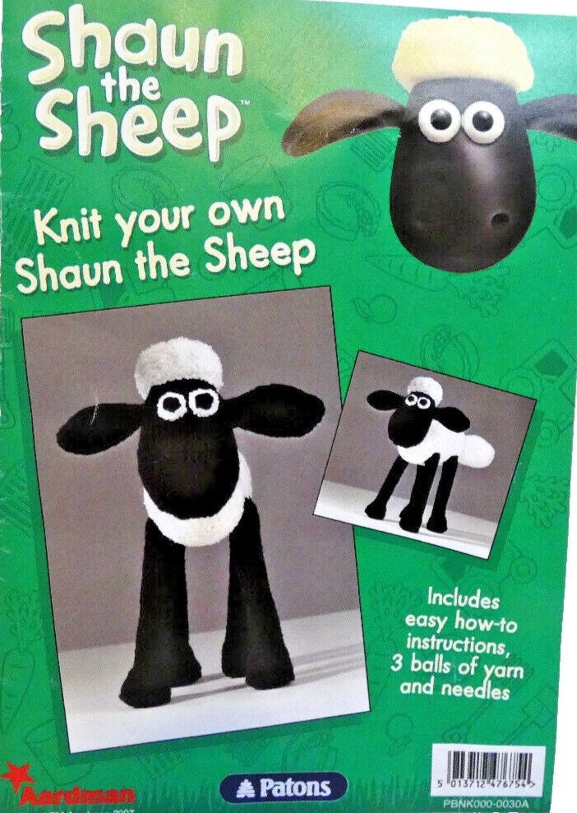 PDF Instant Download Shaun the Sheep Knitting Vintage Pattern 2007 ...