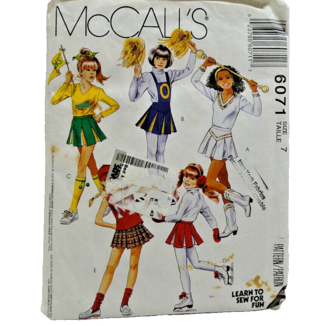 Girls Ice Skating Costume Pattern Vintage 1992 Cheerleading Baton ...