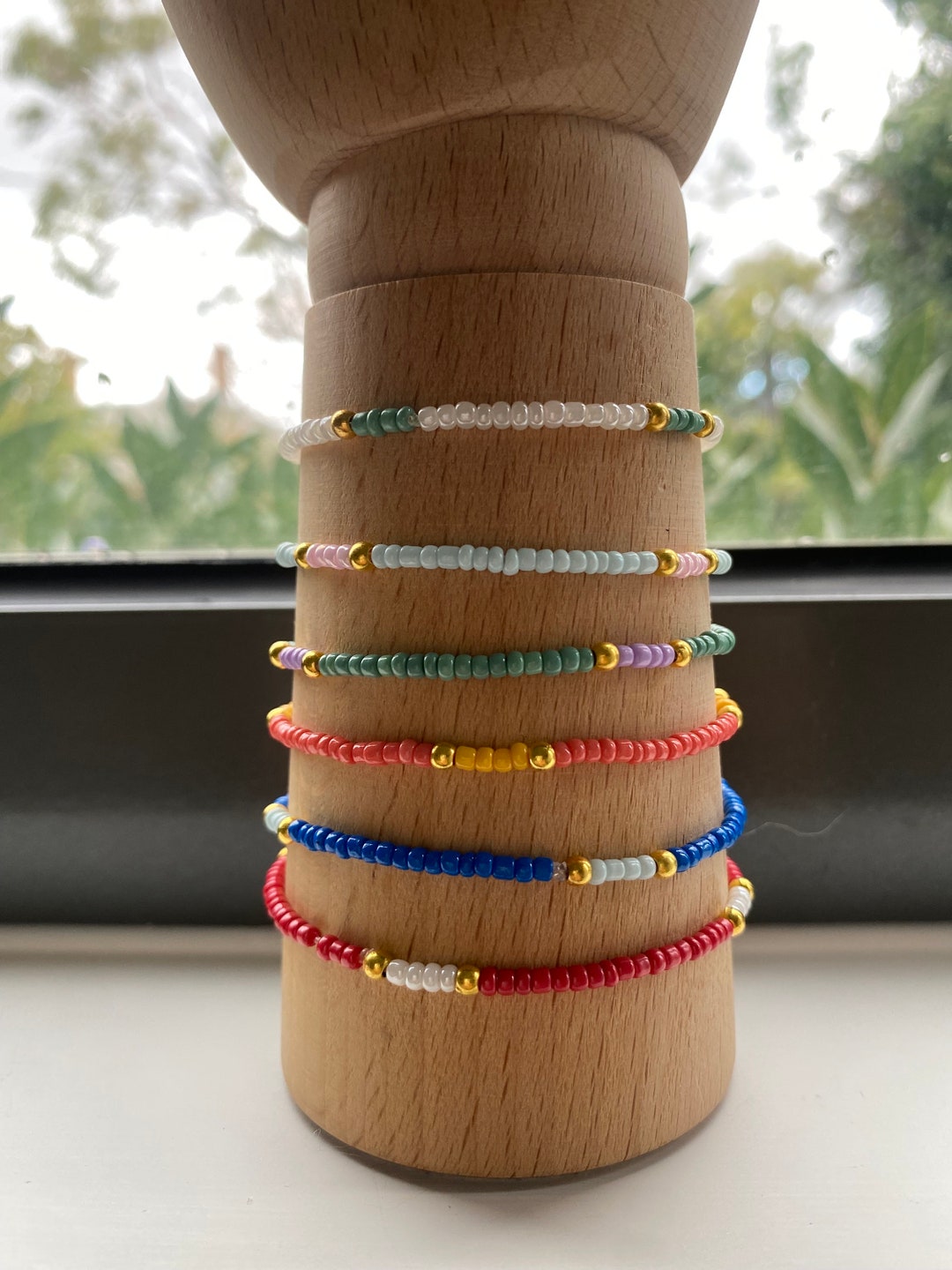 Seed Beed Gold Colour Bracelet Seed Bead Coloured Bracelet Multi Colour ...