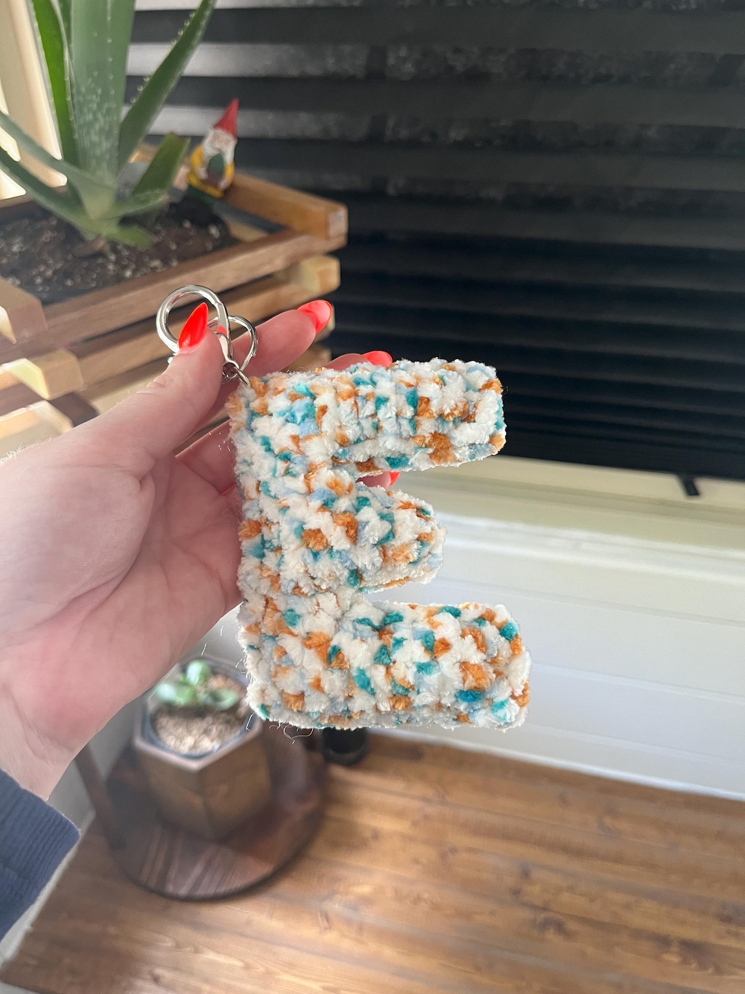 Crocheted Letter Keychain - Etsy