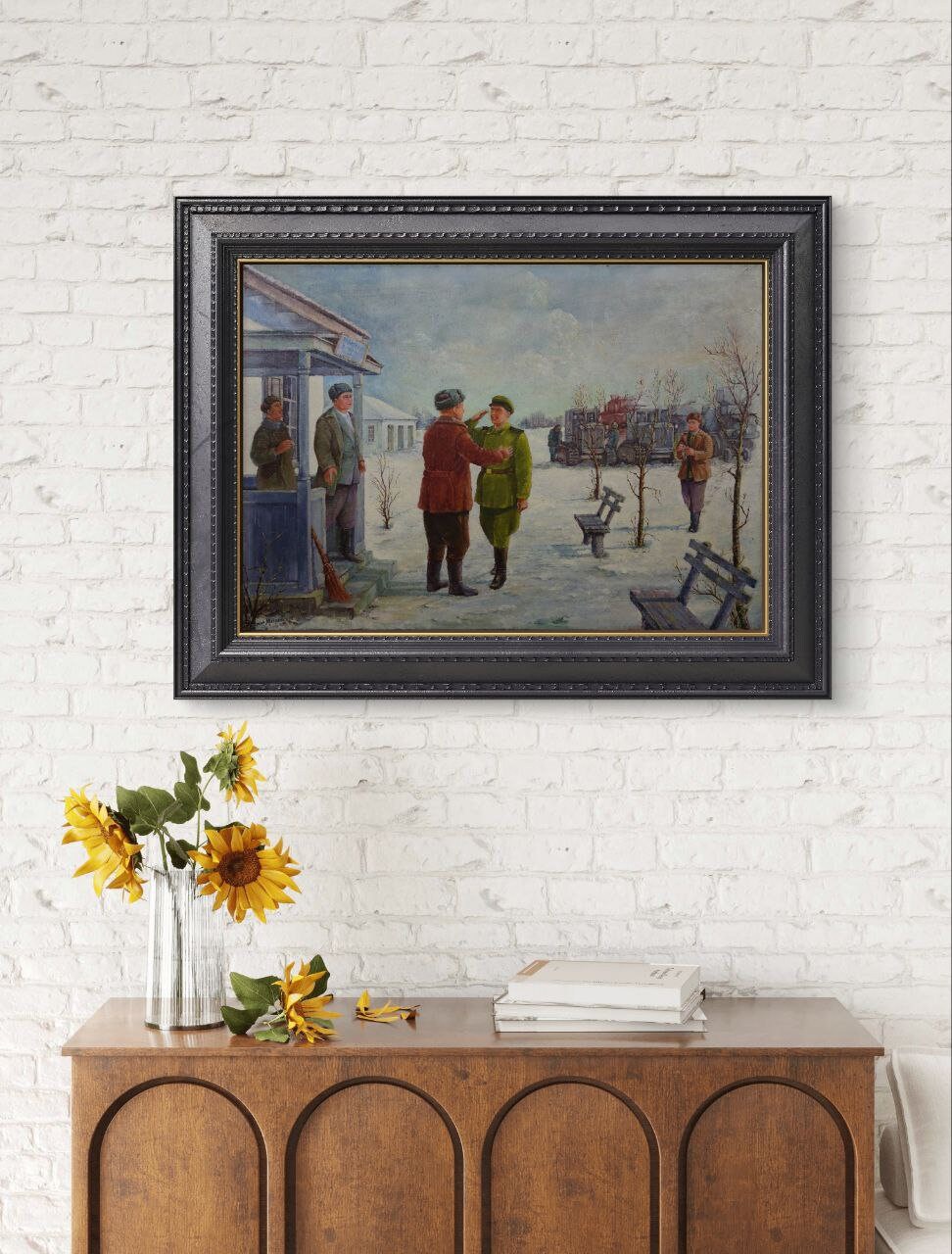 Soviet Tractor Drivers Oil Painting on Canvas, Vintage Painting, Soviet ...