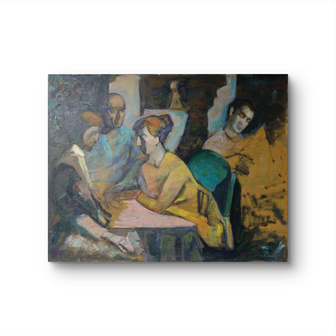 Portrait Oil Painting on Canvas, Original Art, Genre Painting, Genre ...