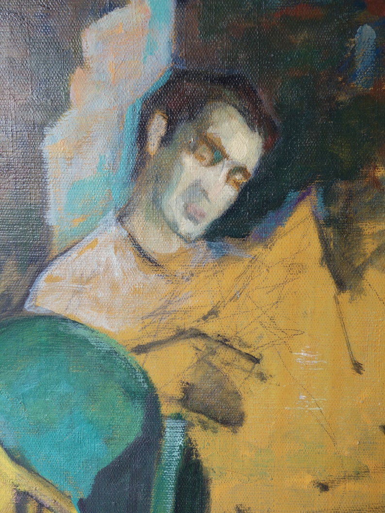 Portrait Oil Painting on Canvas, Original Art, Genre Painting, Genre ...