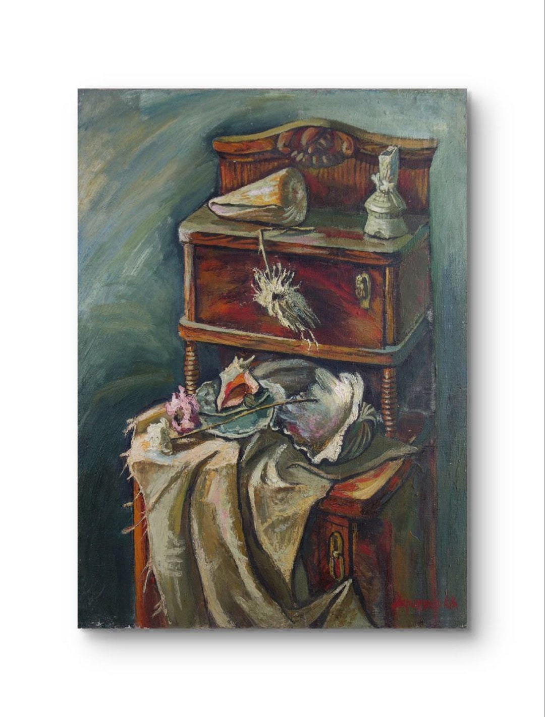 Still Life With Shells Oil Painting on Canvas, Original Oil Painting ...