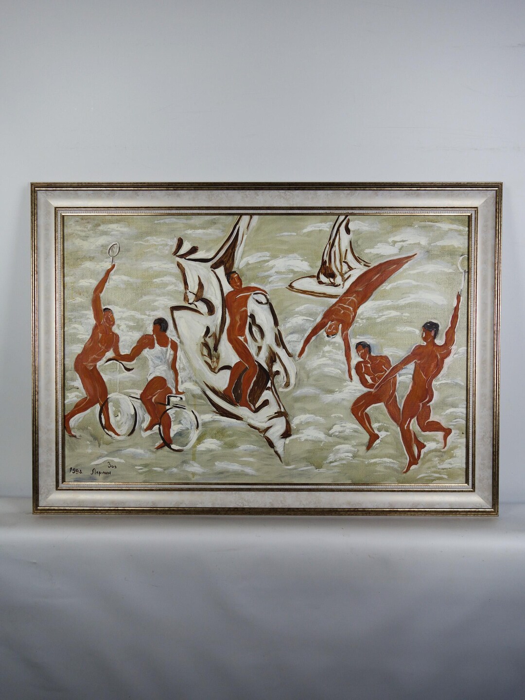 Male Figure Oil Painting on Canvas, Original Art Work, Ukrainian Artist ...