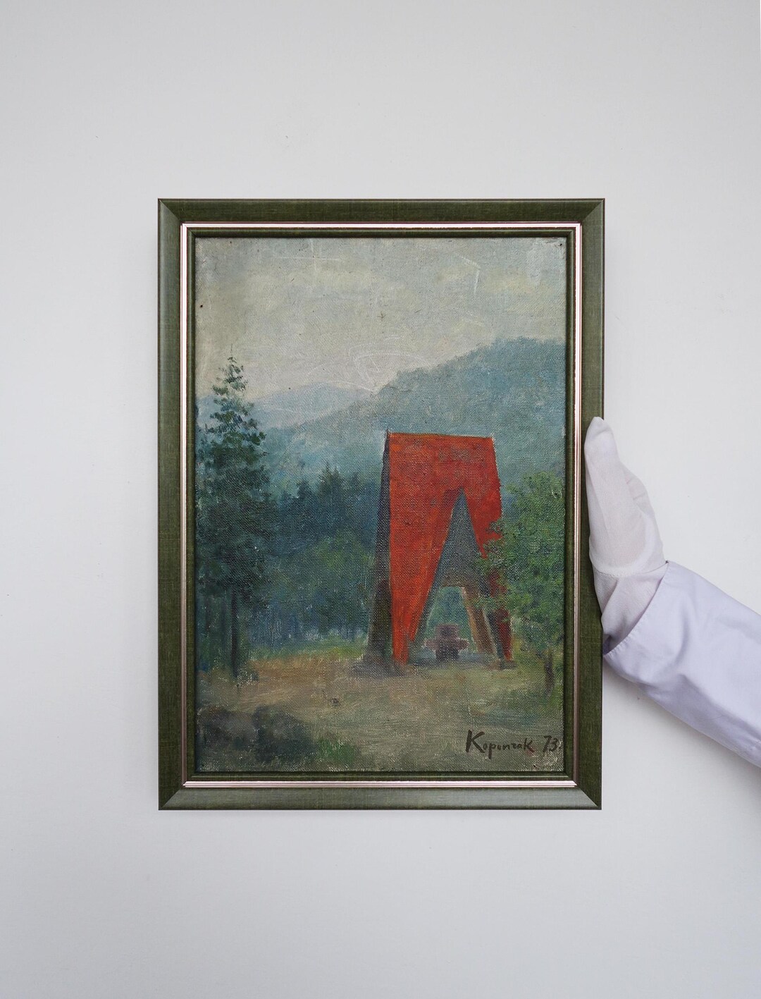 1973 Rustic Landscape Oil Painting, Ukrainian Art, Farmhouse Art ...
