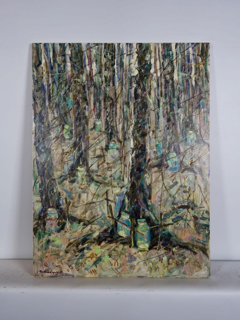 Birch Trees Spring Landscape Oil Painting on Canvas, Original Art Work ...