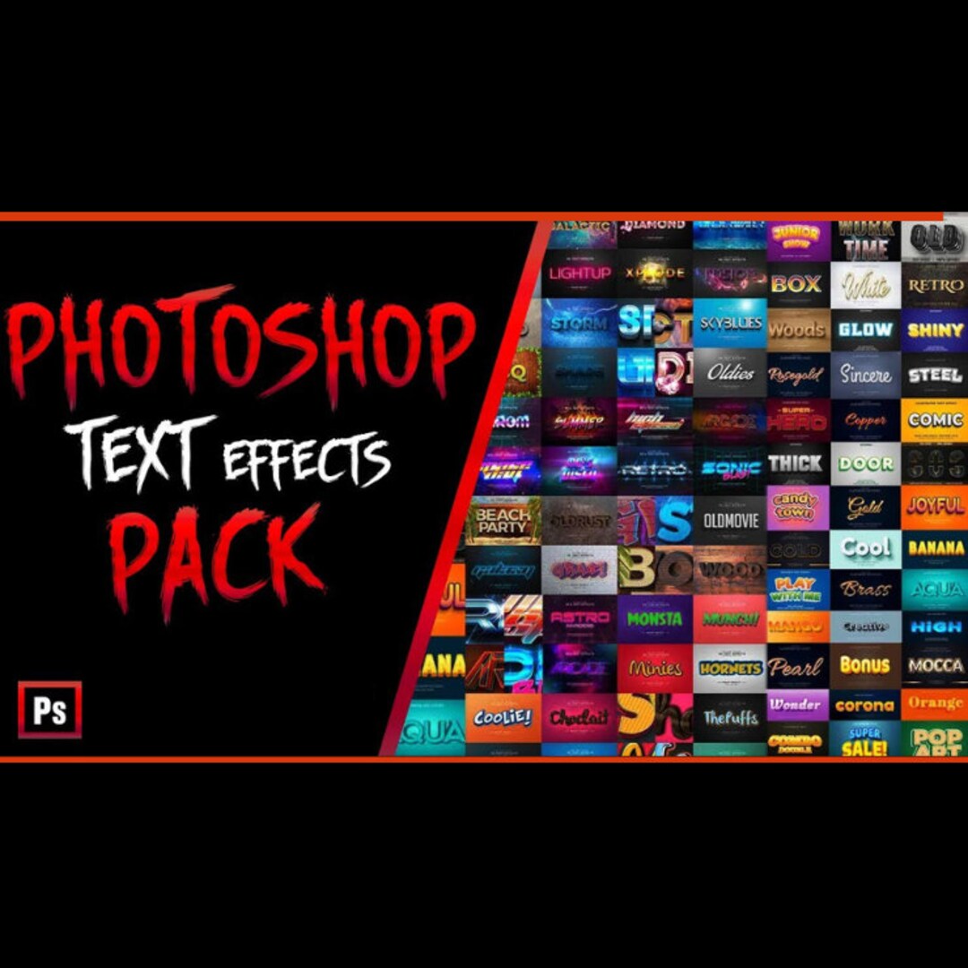 Photoshop Text Effect Pack 3D Bundle Title Poster PSD Font Editable - Etsy