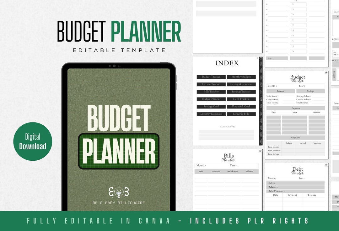 Digital Budget Planner Printable Bundled Planner Template iPad Editable ...