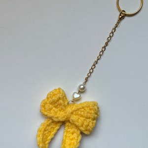 Handmade Aesthetic Crochet Bow Keychain/bag Charm - Etsy