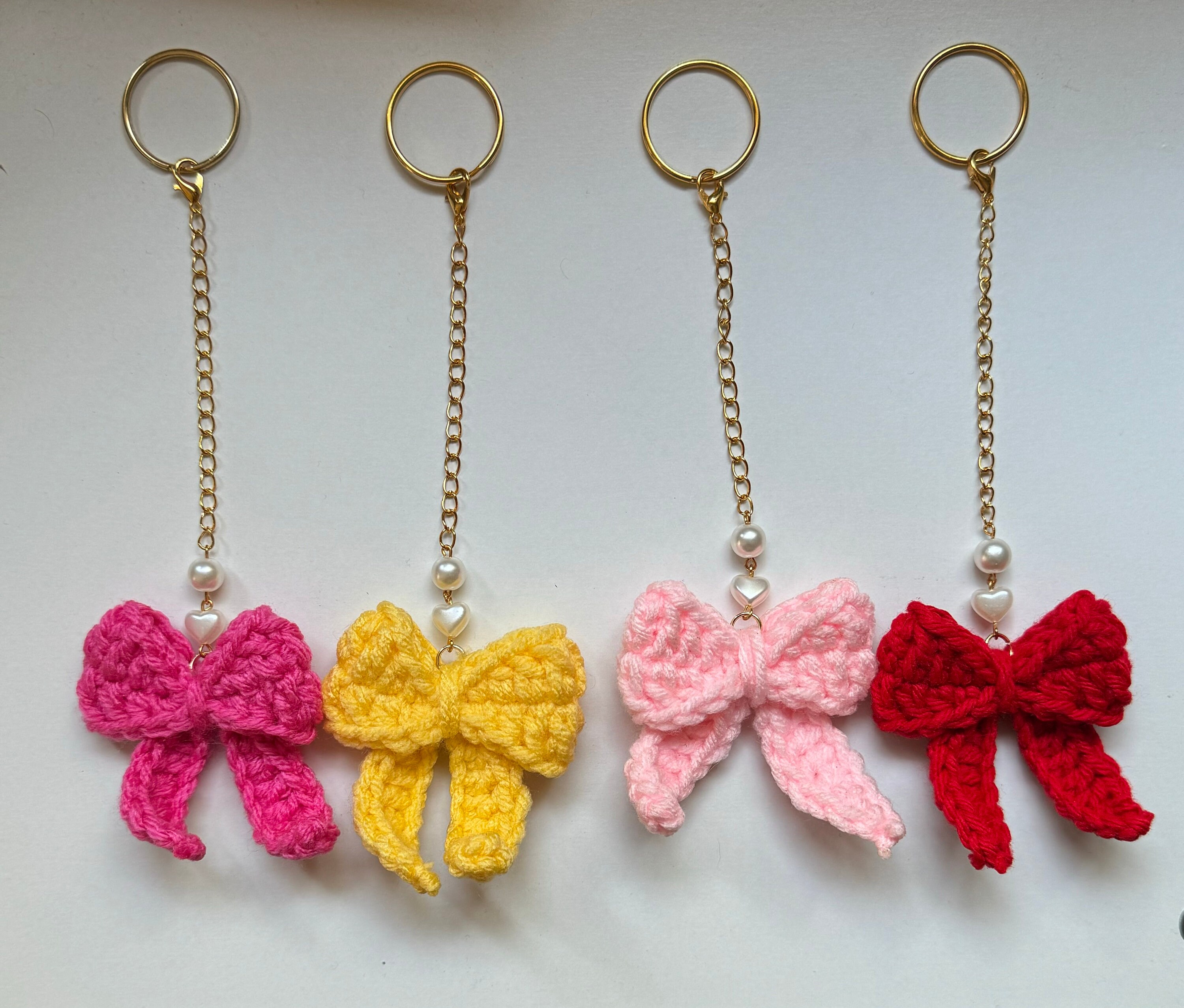 Handmade Aesthetic Crochet Bow Keychain/bag Charm - Etsy