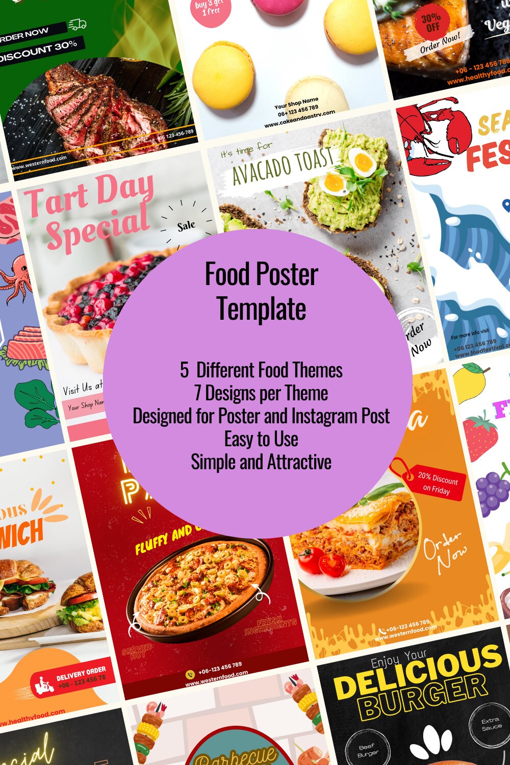 Food Canva Template, Food Theme Template, Instagram Post Food Poster ...