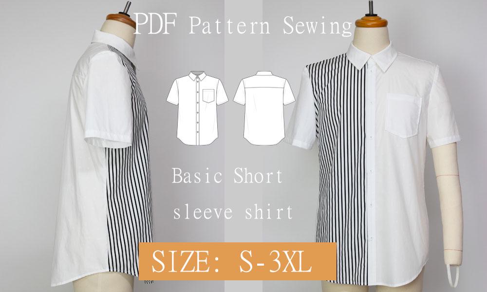Classic Point Collar. Basic Short Sleeve Shirt Patterns Sewing PDF ...