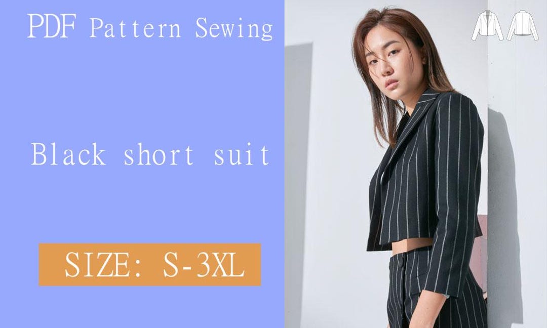 Black Short Suit Patterns Sewing PDF Digital Goods DIY - Etsy