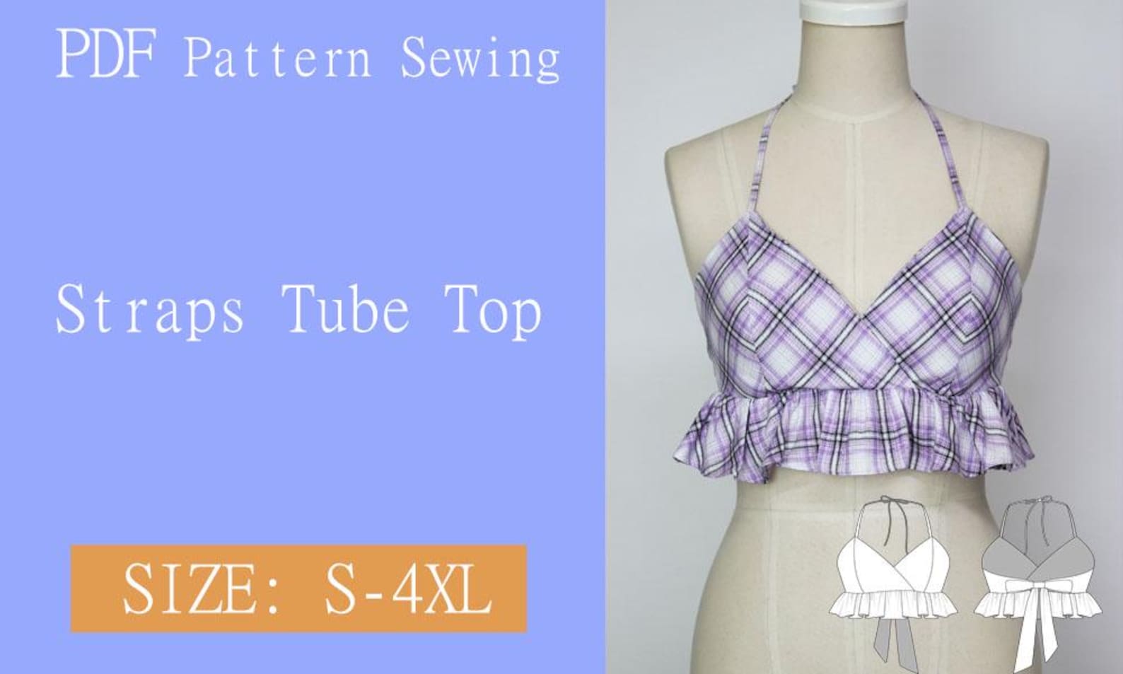 Straps Tube Top Patterns Sewing PDF Digital Goods DIY - Etsy