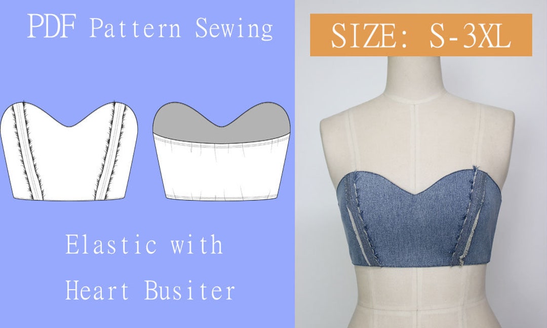 Elastic With Heart Bustier Patterns Sewing PDF Digital Goods DIY - Etsy