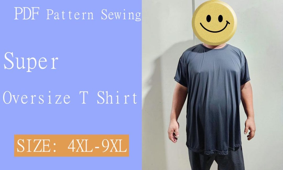 Super Oversize T Shirt 4XL-9XL Size. Patterns Sewing PDF Digital Goods ...