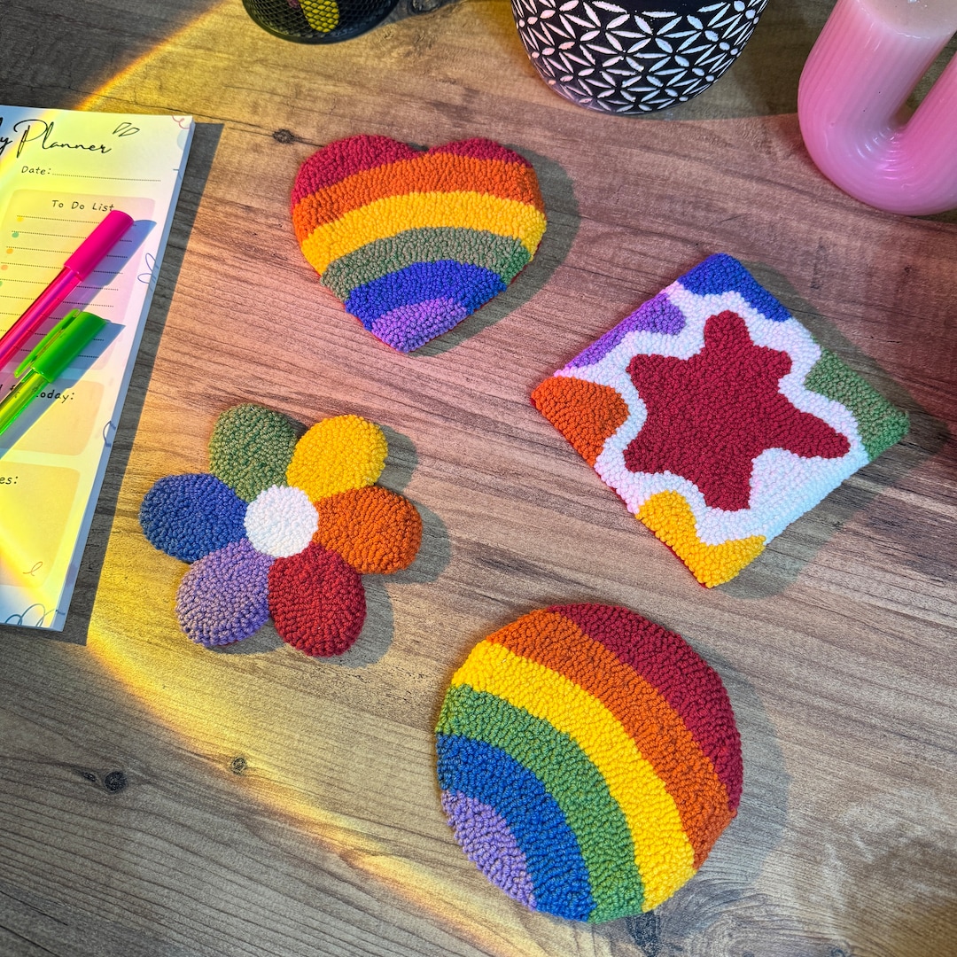 Punch Needle Pride Mug Rugs | Tufted Mug Rug | Handmade New Home Gift ...