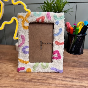 Handmade Punch Needle Picture Frame | Home Decor | 4x6 Picture Frame ...