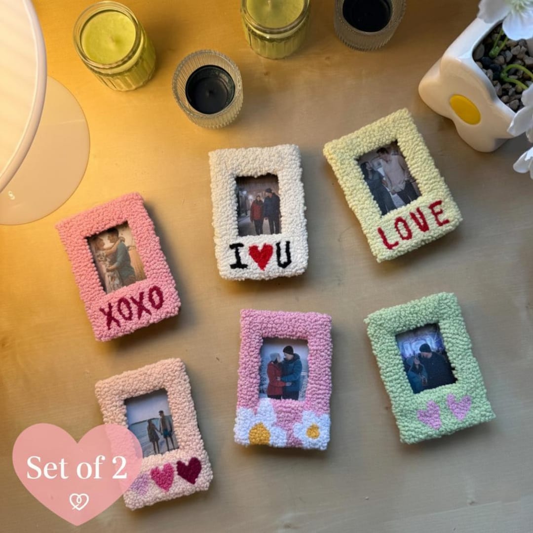 Valentine's Day Gift Instax Mini Frame, Heart Punch Needle Magnet ...