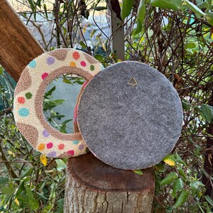 Handmade Punch Needle Mirror | Donut Mirror | Wall Decor | Valentines ...