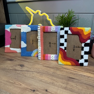 Handmade Punch Needle Picture Frame | Home Decor | 4x6 Picture Frame ...