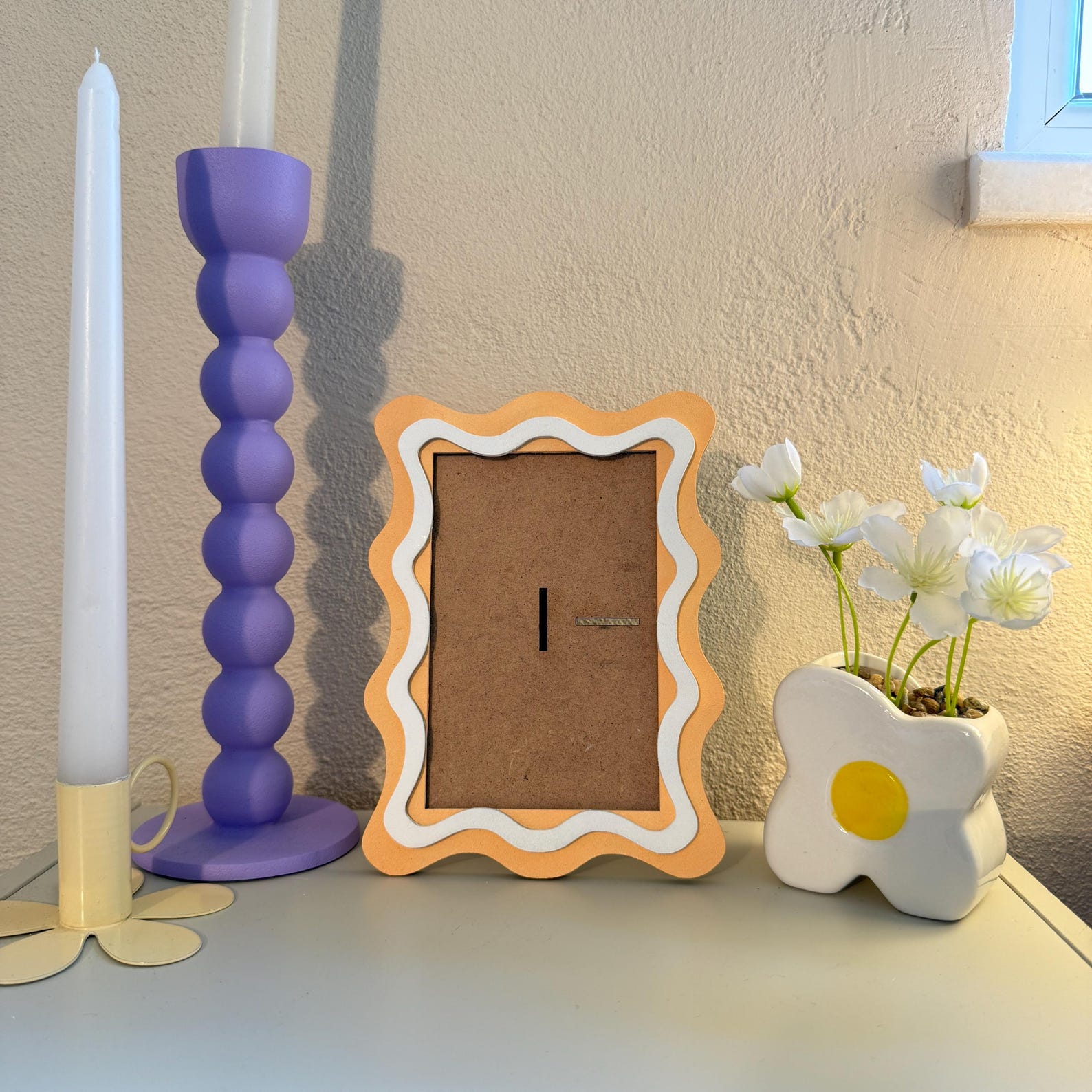 Handmade Wavy Picture Frame, 4x6 Pastel Photo Frame, Colorful Retro ...