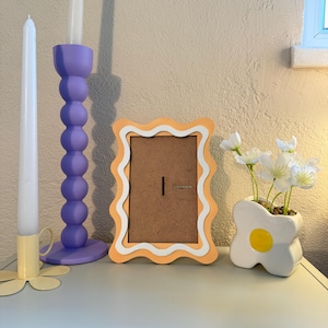 Handmade Wavy Picture Frame, 4x6 Pastel Photo Frame, Colorful Retro ...