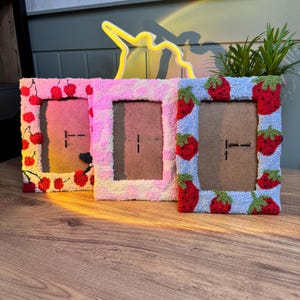 Handmade Punch Needle Picture Frame Home Decor 4x6 Picture Frame Punch ...