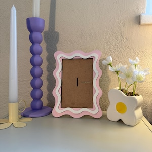 Handmade Wavy Picture Frame, 4x6 Pastel Photo Frame, Colorful Retro ...