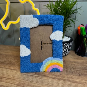 Handmade Punch Needle Picture Frame | Home Decor | 4x6 Picture Frame ...