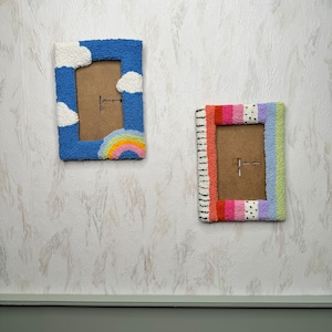 Handmade Punch Needle Picture Frame | Home Decor | 4x6 Picture Frame ...