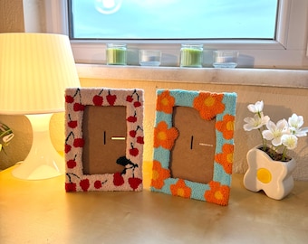 Handmade Punch Needle Picture Frame | Home Decor | 4x6 Picture Frame ...