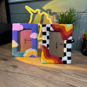 Handmade Punch Needle Picture Frame | Home Decor | 4x6 Picture Frame ...