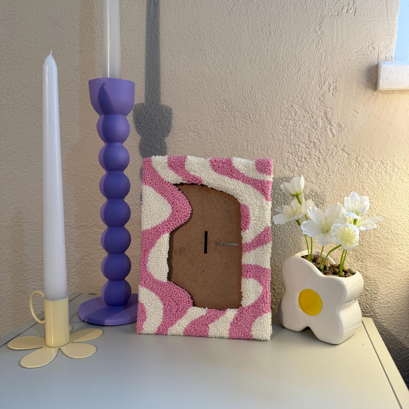 Handmade Punch Needle Picture Frame | Home Decor | 4x6 Picture Frame ...
