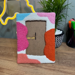 Handmade Punch Needle Picture Frame | Home Decor | 4x6 Picture Frame ...