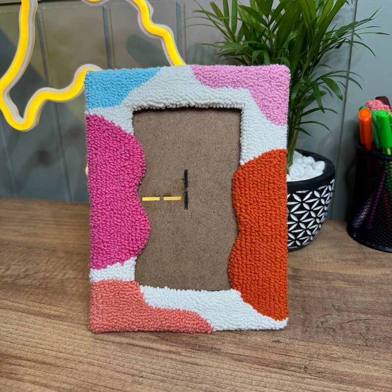 Handmade Punch Needle Picture Frame Home Decor 4x6 Picture Frame Punch ...