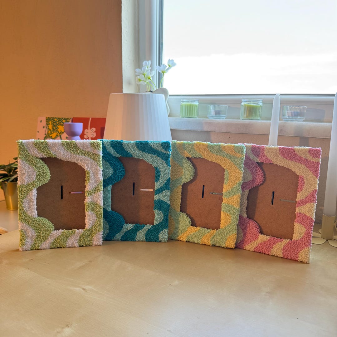 Handmade Punch Needle Picture Frame | Home Decor | 4x6 Picture Frame ...