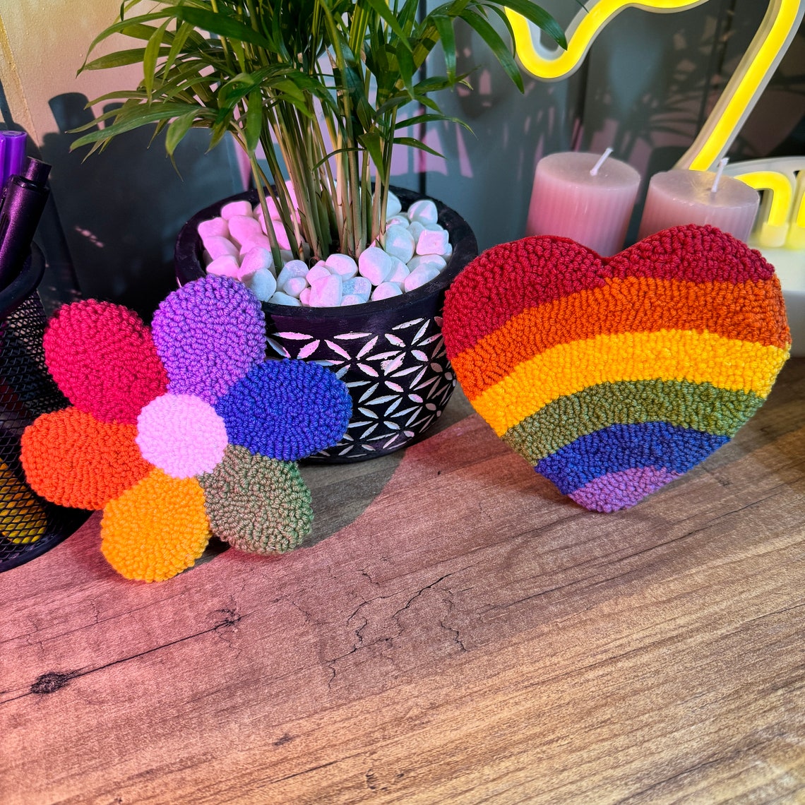 Punch Needle Pride Mug Rugs | Tufted Mug Rug | Handmade New Home Gift ...