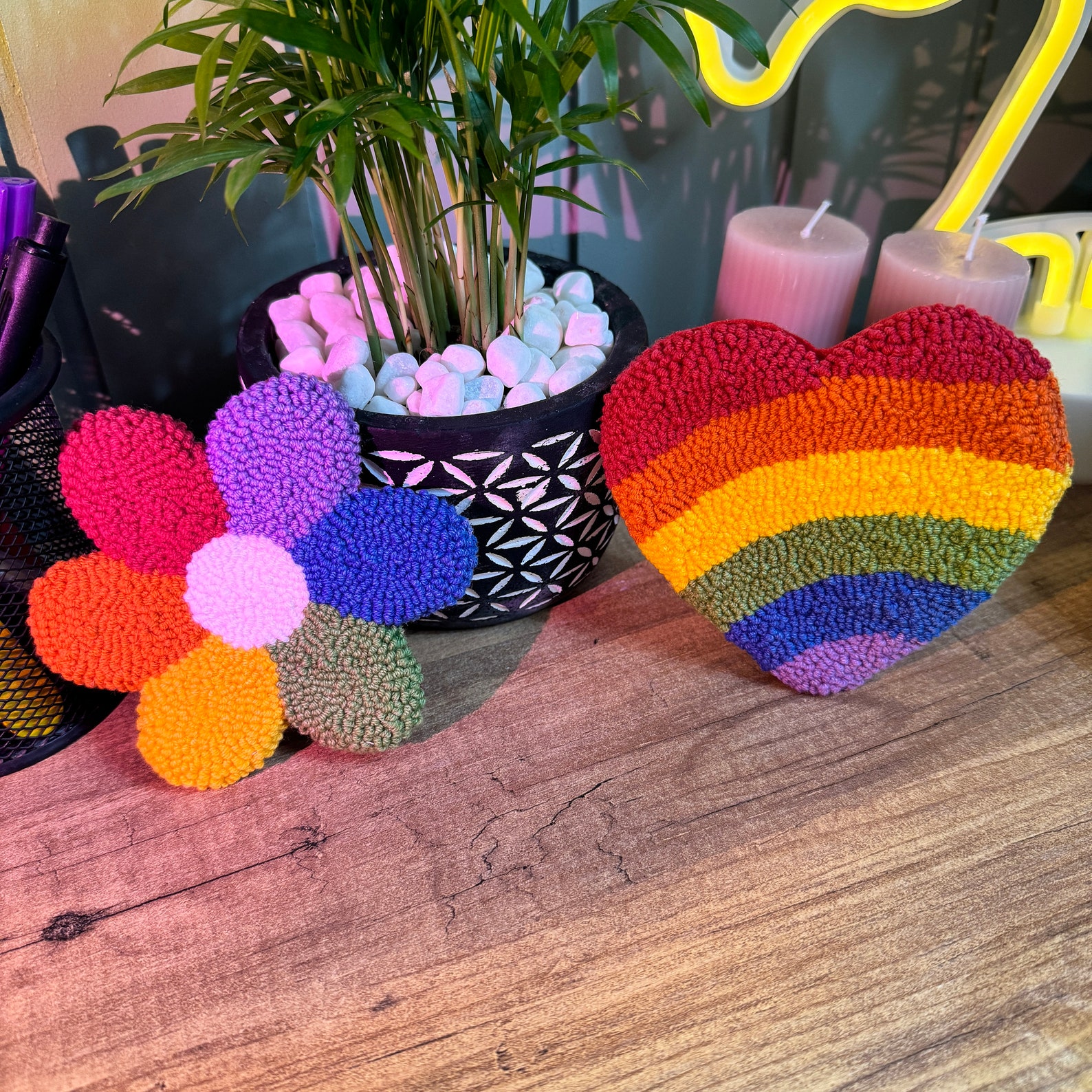 Punch Needle Pride Mug Rugs | Tufted Mug Rug | Handmade New Home Gift ...