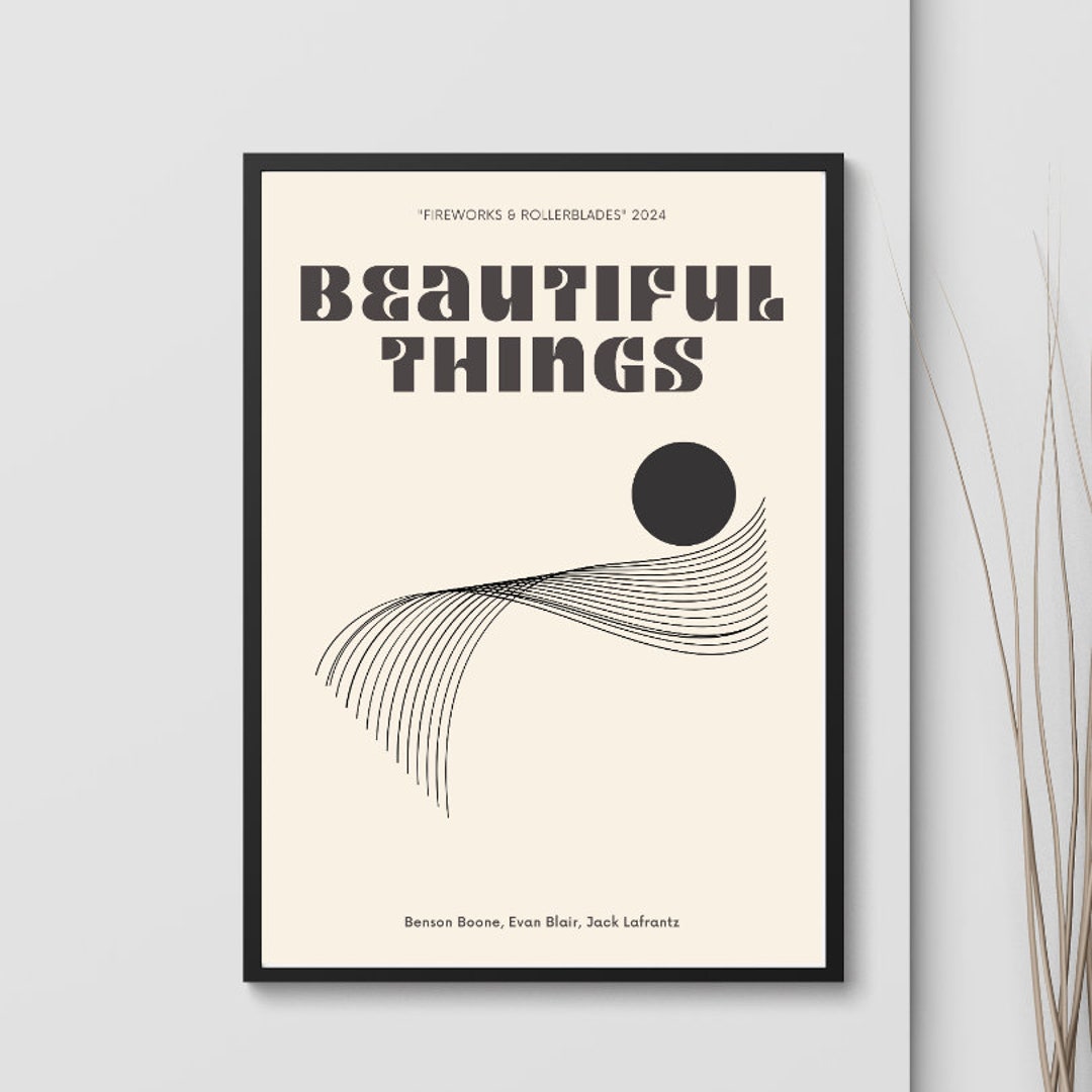 Benson Boone 'beautiful Things' Art Print Fireworks & Rollerblades 2024 ...
